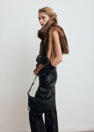 Mango Ovale Schultertasche schwarz - Damen - Einheitsgr&ouml;&szlig;e - MANGO