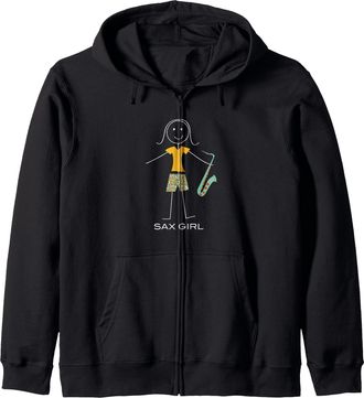 Whyitsme Design Lustige Saxophonspielerin f&uuml;r Damen Kapuzenjacke