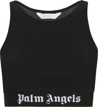 Palm Angels Femme, Tops, Noir, Taille: 36 FR Haut Court en Tissu Technique