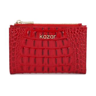 Kazar Femme, Accessoires, Rouge, Taille: ONE Size Portefeuille en cuir verni gaufr&eacute;