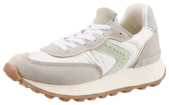 Verbenas Plateausneaker VERBENAS CLODETTE TESSALI, Damen, Gr. 38, ivory kombiniert, Leder, Lederimitat, Textil, kontrastfarbene Details, Schuhe Plateausneaker,