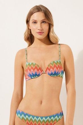 Calzedonia Super Push-up-bikinioberteil Elegant Chevron Multifarben