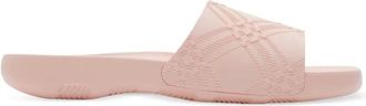 Burberry Femme, Chaussures, Rose, Taille: 36 EU Sandales Plates Emboss&eacute;es &agrave; Motif Check