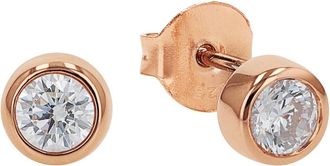 Amor Ohrstecker 925 Sterling Silber Damen Ohrschmuck, mit Zirkonia synth., 0,6 cm, Roséfarben, Kommt in Schmuck Geschenk Box, 2017094