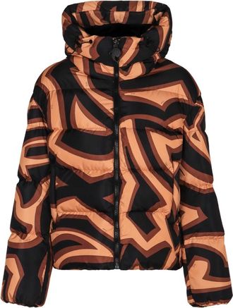 Pucci Femme, Vestes, Brun, Taille: 40 FR Veste en duvet imprim&eacute;e en nylon