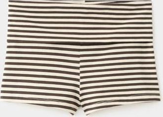 Mango Short coton rayures marron - Femme - S - MANGO