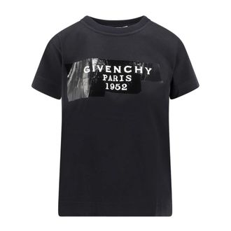 Givenchy Schwarze Logo Patch Crew-neck T-shirts - - Tops - Damen - Schwarzk - S