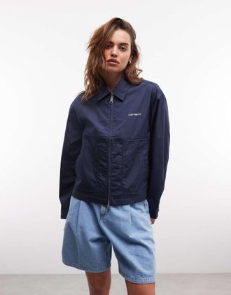 Carhartt Work in Progress Postal - Jacke in Marineblau mit Zweiwege-Rei&szlig;verschluss-Navy