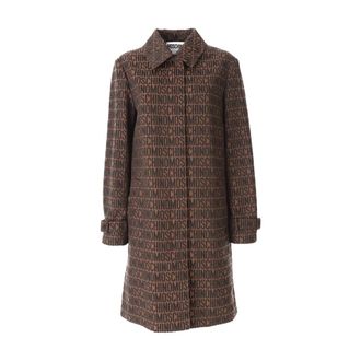 Moschino Imperm&eacute;able &agrave; logo - Femme - Manteaux - Brun - Taille: 42 FR