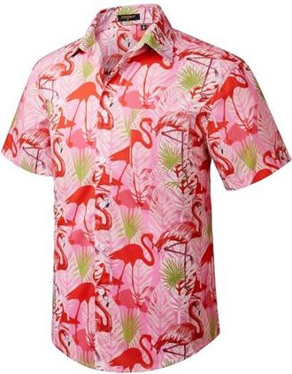 Hisdern Chemises hawaïennes pour Hommes Chemises décontractées pour Hommes Impression dété à Manches Courtes Plage Chemise hawaïenne Chemise Aloha à Manches C