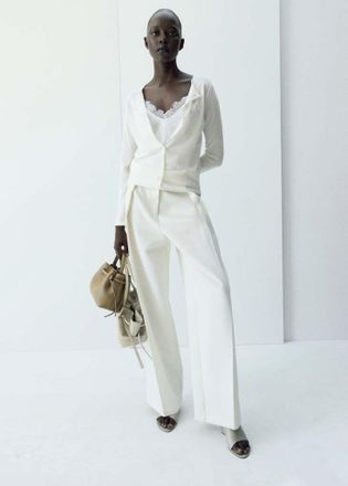 Mango Strickcardigan mit Kn&ouml;pfen ecru - Damen - XS - MANGO