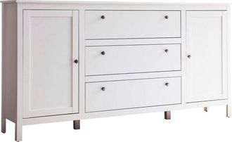 Konsimo Farge Kommode Metallkugelgriffe, wei&szlig; - Konsimo