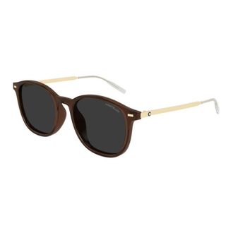 Montblanc Eckige Sonnenbrille - - Accessories - Herren - Braun - 54 MM