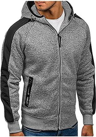 Generic Veste de surv&ecirc;tement pour homme - Veste &agrave; capuche basique - Fermeture &eacute;clair - Oversized - Sweat &agrave; capuche - Veste l&eacute;g&egrave;re - Veste de sport - Veste dex