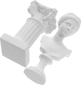 Cabilock Römische Säule Figuren aus Harz Teiliges mit Göttin und Säule für Stilvolle Wohnraumdekoration Tischskulpturen für Zuhause und Büro