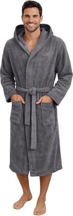 Morgenstern Peignoir Homme 100% Coton Grande Taille Capuche Eponge Bleu fonc&eacute; Taille XXL