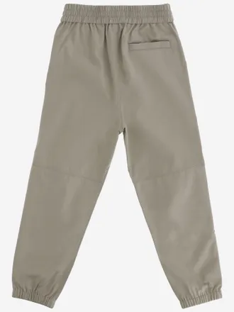 Burberry Boys Cotton Blend Pants For Kids Grey Lyocell Trousers