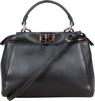 Fendi Crossbody Bags - Fendi Black Leather Peekaboo Handbag - Gr. unisize - in Schwarz - f&uuml;r Damen