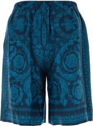 Versace Petrolbluetonal Exterior: Silk Bermuda Short