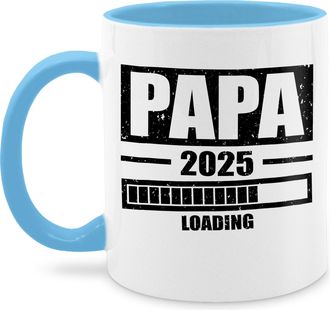 Shirtracer Tasse Tassen 325ml - Geschenk zum Vatertag - Papa 2025 loading - schwarz - 325 ml - Hellblau - 2024 vatertagstasse vatertagsgeschenk daddy kaffeetasse