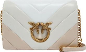 Pinko Pinko, Femme, Sacs, Blanc, Taille: ONE Size Love Click Sac bandouli&egrave;re matelass&eacute;