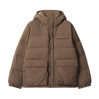 Maison Kitsun&eacute; Doudoune matelass&eacute;e &agrave; capuche - Homme - Vestes - Brun - Taille: M