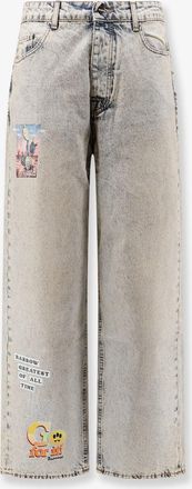 Barrow Cotton jeans with all-over print - BARROW - gender_Man