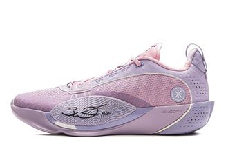 Li-Ning Wade All City 13 Encore Herren Basketballschuhe Leichtgewicht Hoch Rebound Professionelle Match Schuhe Lila/Hellrosa EU 41 2/3