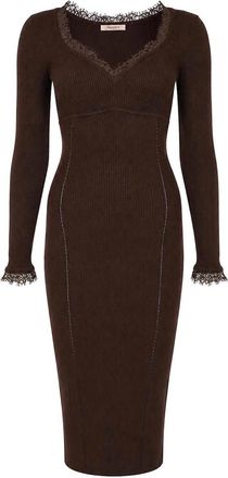 Twinset Robe Au Genou - Marron