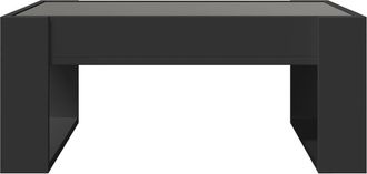 Generic Moderner Couchtisch mit LED-Licht, Glasplatte und MDF-Rahmen, Zeitgen&ouml;ssischer Wohnzimmer-Mitteltisch mit Stilvollen Beleuchteten Akzentm&ouml;beln (Schwar