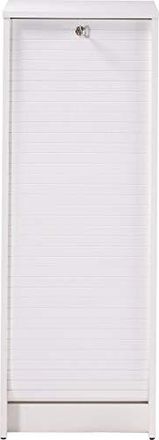 Simmob Classeur à Rideau Blanc 5 Niches Serrure 37,8 x 103,8 x 38,4 cm - Blanc