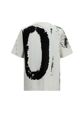 Maison Margiela Mens T-Shirt Number 10 Print Off White Cotton T-Shirts And Polos