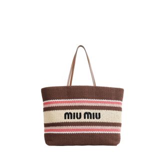 Miu Miu Raffia-effect Woven Tote Bag