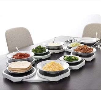 Generic Lazy Susan Drehteller Erweiterbar for Rechteckige L&auml;ngliche Tische, 360&deg; Drehbarer Party-Drehteller, Hitzebest&auml;ndig Wiederverwendbar Drehbares Lebensm