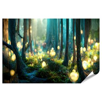 Islandburner XXL Bild Poster schöner Zauberwald große Märchenbäume tolle Vegetation digital für Kinderzimmer Premium Bilder Fotodruck