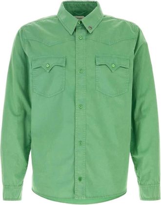 Versace Homme, Chemises, Vert, Taille: M Cotton Shirt