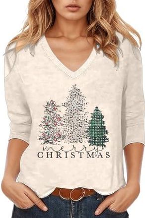 Generic T Shirt Noel Femme Pull Hiver Chaud Moche De V&ecirc;tements Grande Taille Beau T-Shirt Chemise No&euml;l Automne Chemisier Vetement Chic Sweater