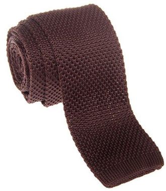 Retreez Cravate vintage tricot&eacute;e &eacute;l&eacute;gante style d&eacute;contract&eacute; Homme 5 cm fine - Marron fonc&eacute;