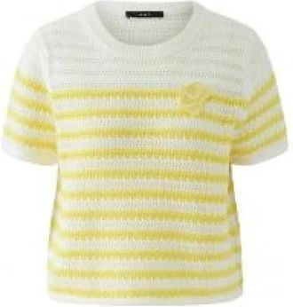 Oui Femme, Pulls, Multicolore, Taille: 42 FR Pull Ray&eacute; &agrave; Manches Courtes