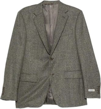 Canali Homme, Vestes, Brun, Taille: XL Veste en laine avec deux boutons