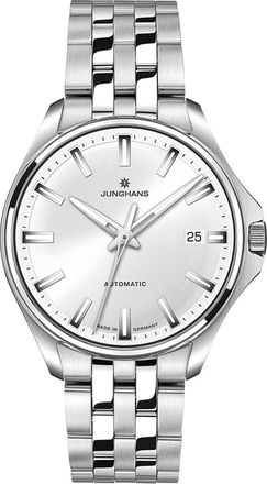Junghans Meister S Automatic 36, Gangreserve bis zu 38 Stunden, Silber, Edelstahlband Herrenuhr 27/4683.44
