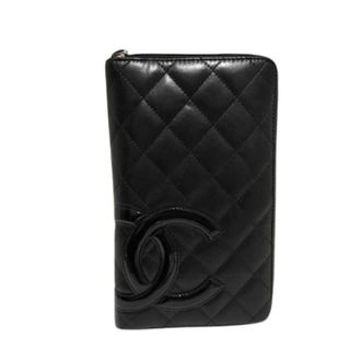 Chanel Portefeuille long vintage doccasion (bi-pli) - Femme - Pre-owned - Noir - Taille: ONE Size