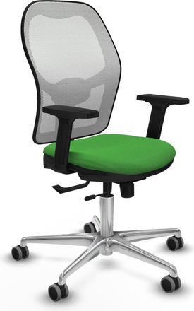 Piqueras y Crespo B&uuml;rostuhl mit 2D-Armlehnen, h&ouml;henverstellbare Lendenwirbelst&uuml;tze, ausgestattet mit Syncro/Translack und Schaumstoff, Rollen 65 mm, Parkett, Wei&szlig;/Gr&uuml;n