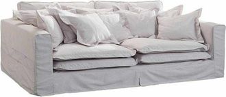 Massivmoebel24 Hussensofa 3-Sitzer 236x138x76 wei&szlig; kingston