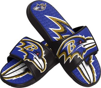 Foco Baltimore Ravens NFL Colorblock Big Logo Gel Slide Black Purple Badelatschen Hausschuhe - XL