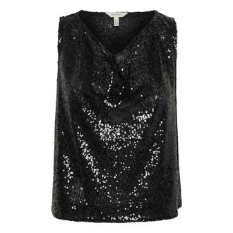 Part Two Pailletten-Top ohne &Auml;rmel - - Tops - Damen - Schwarzk - 2XL