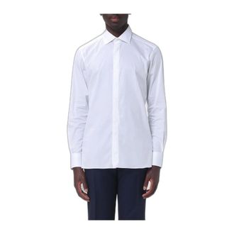 Ermenegildo Zegna Klassisches Hemd aus Stretch-Popeline - - Shirts - Herren - Wei&szlig; - 2XL