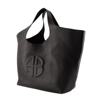 Anine Bing Womens Lili Shopper Bag - Anine Bing Leather Black Cowhide Totes-Shopping-Bags
