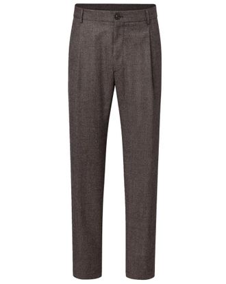 Windsor Wollhose mit Struktur und Bundfalte, Shaped Fit in