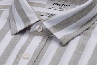 Bexley Brunien - Chemise homme vert tilleul et blanc